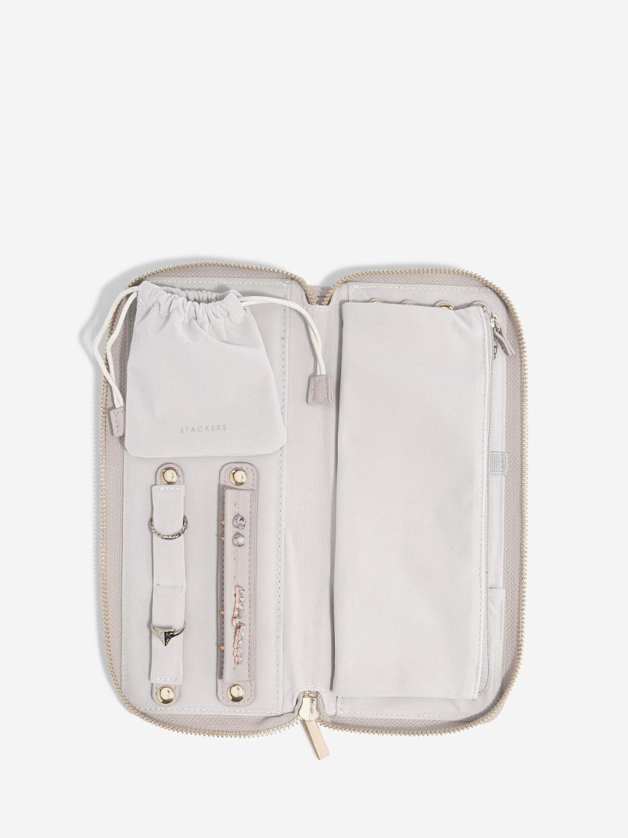 Stackers Taupe Jewellery Roll | Compact Travel Jewellery Organiser ...