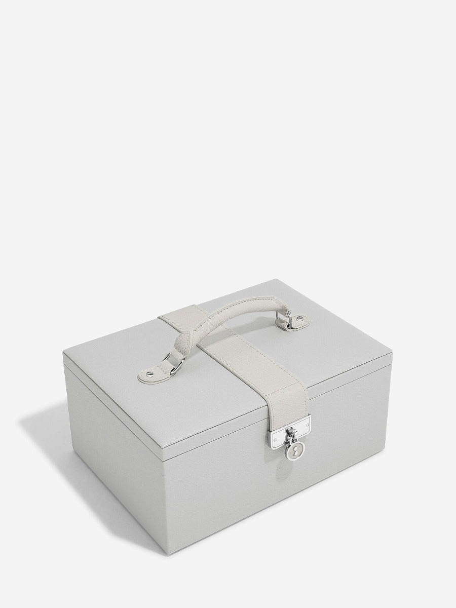 Stackers Pebble Grey Luxury Classic Jewellery Box | Mirror & Ring Roll ...